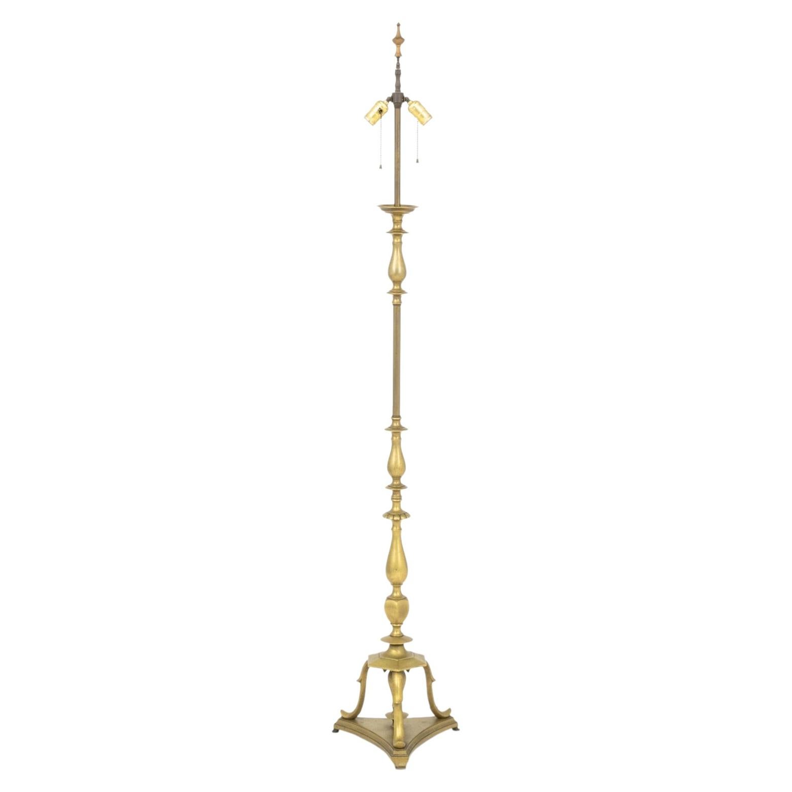 Vintage Federal Style Brass Tripod Torchere For Sale at 1stDibs
