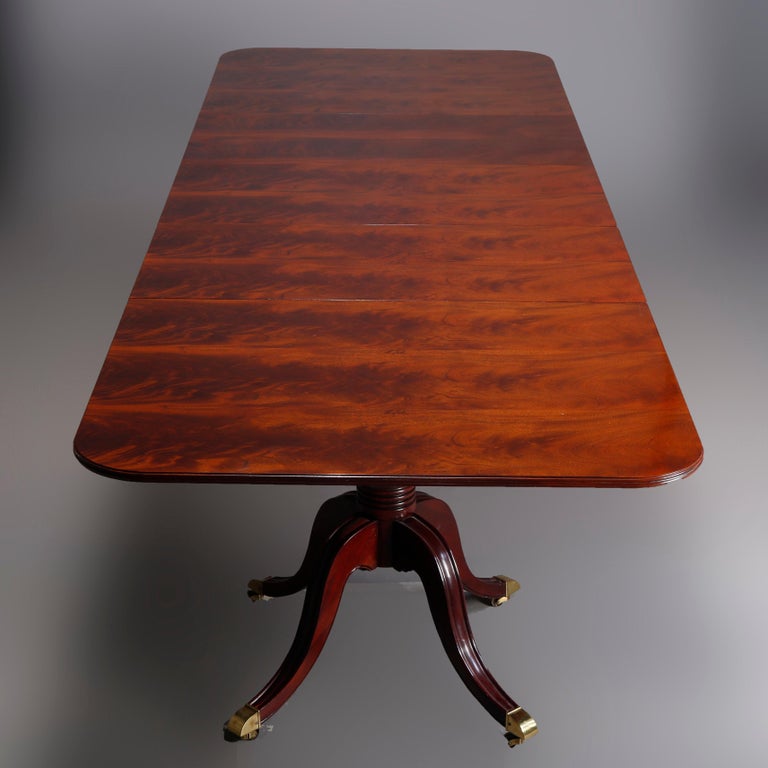 Vintage Federal Style Flame Mahogany Banquet Table, Four Leaves, 20th ...