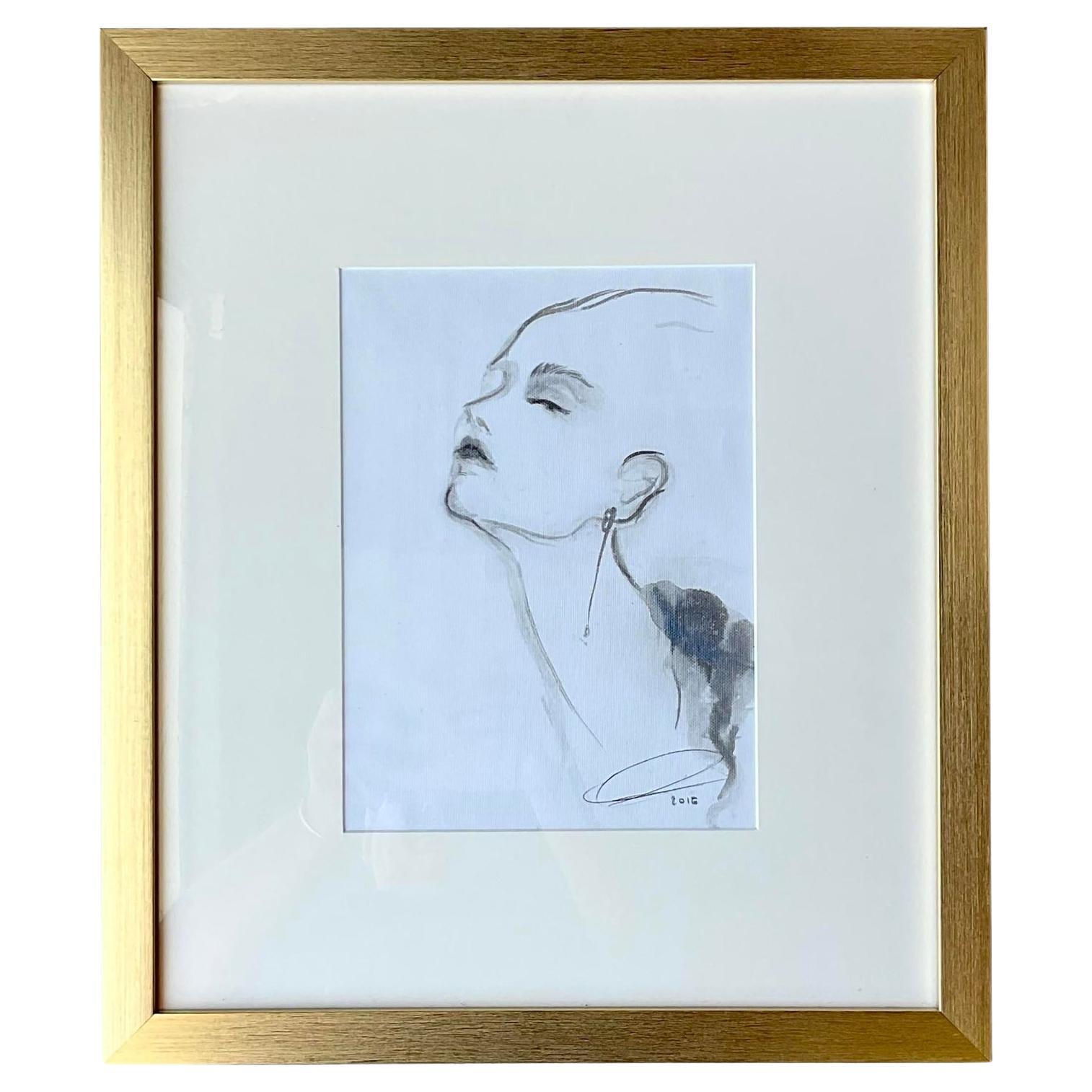 Vintage Female Fashion Portrait by Poppy Waddilove For Sale at 1stDibs