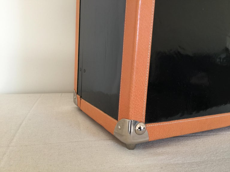 Vintage Fendi Trunk Luggage with Leather Details and Glossy Black ...