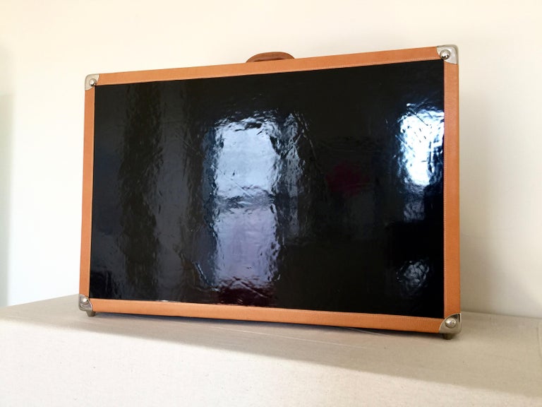 Vintage Fendi Trunk Luggage with Leather Details and Glossy Black ...