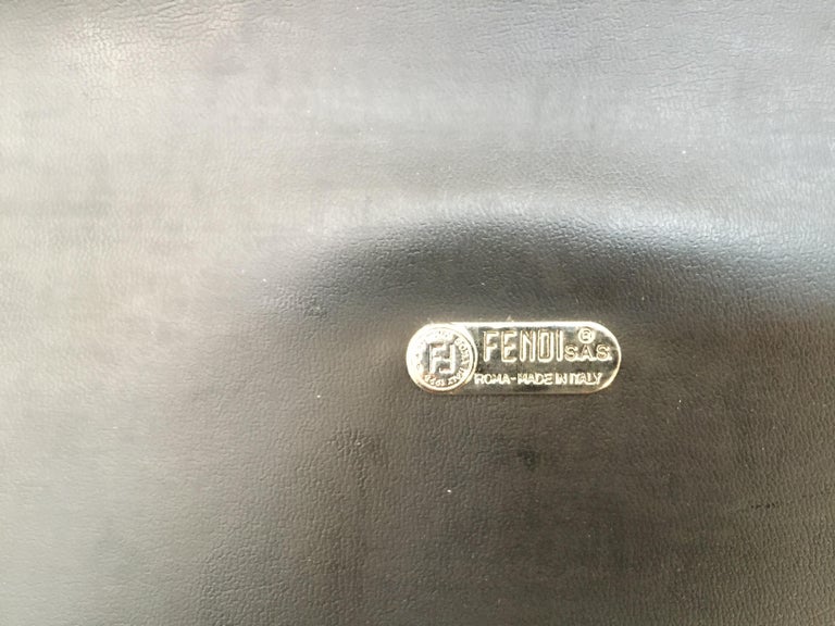 Vintage Fendi Trunk Luggage with Leather Details and Glossy Black ...