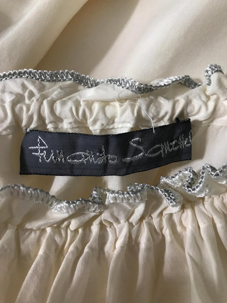 Vintage Fernando Sanchez Cream Silk Bohemian Maxi Dress 1970s For Sale ...