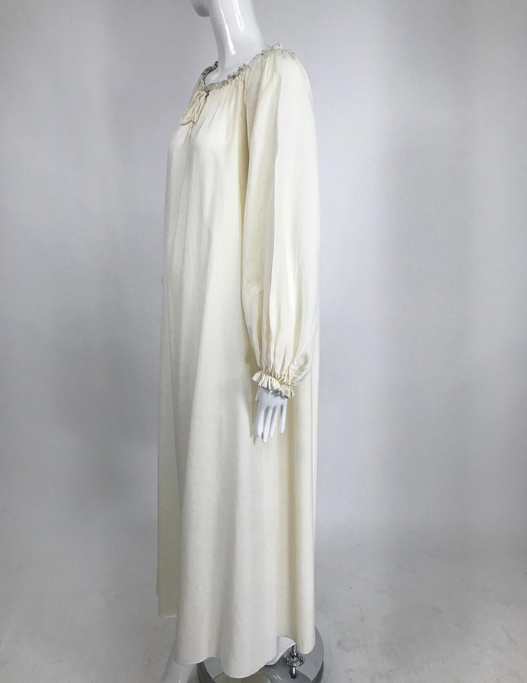 Vintage Fernando Sanchez Cream Silk Bohemian Maxi Dress 1970s For Sale ...