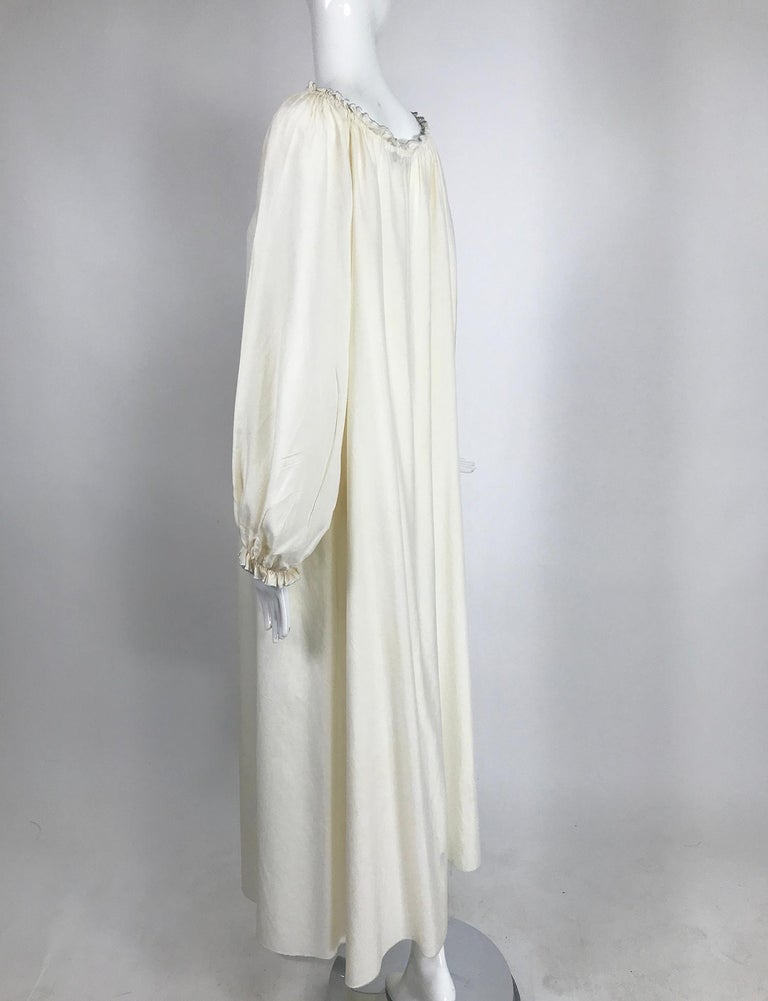 Vintage Fernando Sanchez Cream Silk Bohemian Maxi Dress 1970s For Sale ...