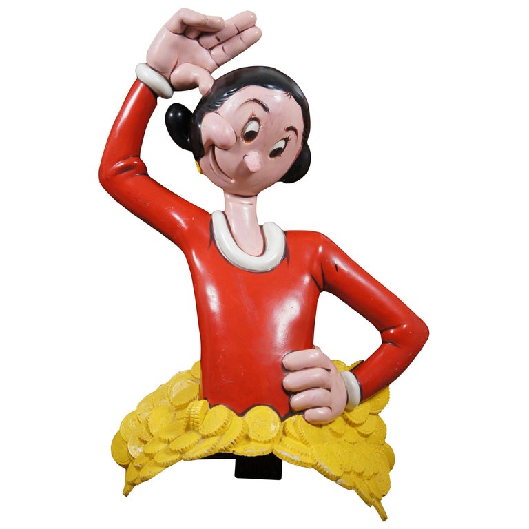 Vintage Fiberglass Olive Oyl Sculpture Slot Machine Topper Popeye at ...