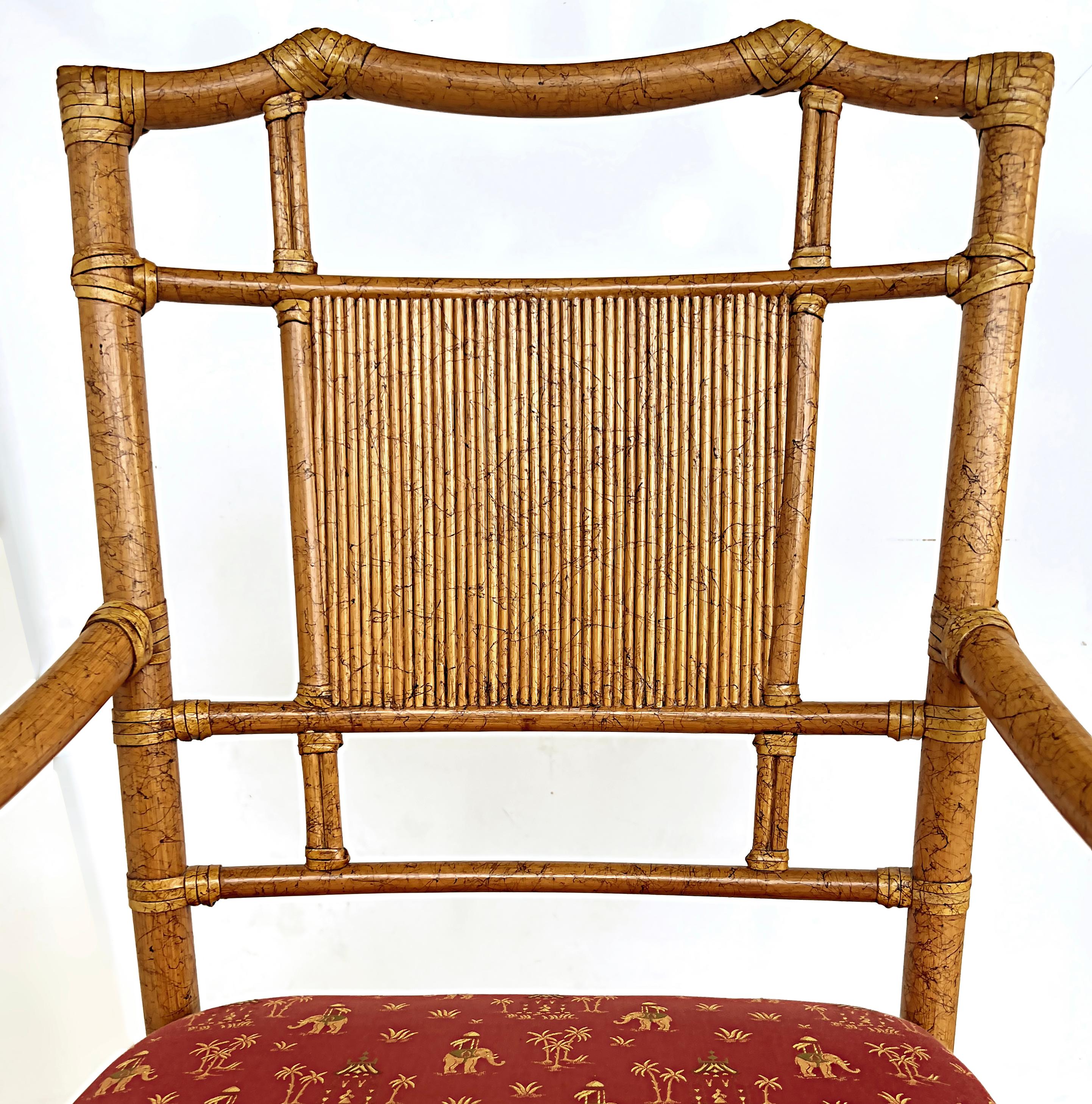 Vintage Ficks Reed Chinoiserie Rattan Dining Chairs, Set of 6 For Sale ...