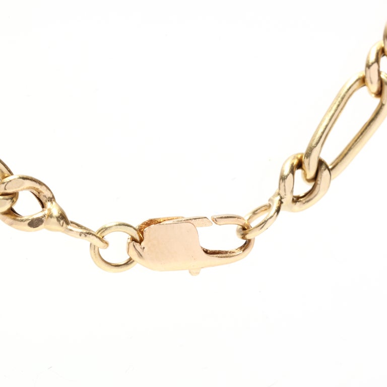 Vintage Figaro Chain, 18K Solid Gold, Medium Size Figaro Chain, Gold ...