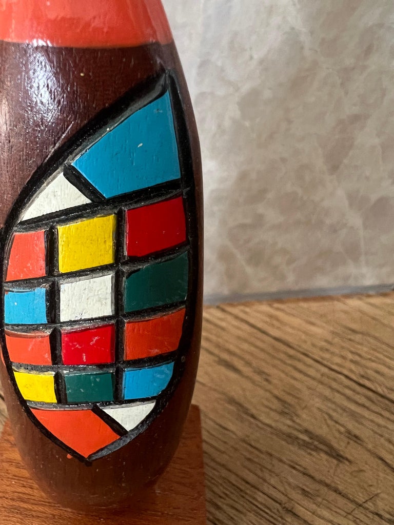 Vintage Figural Abstract Object Deco Figure Mid-Century Modern Teak ...
