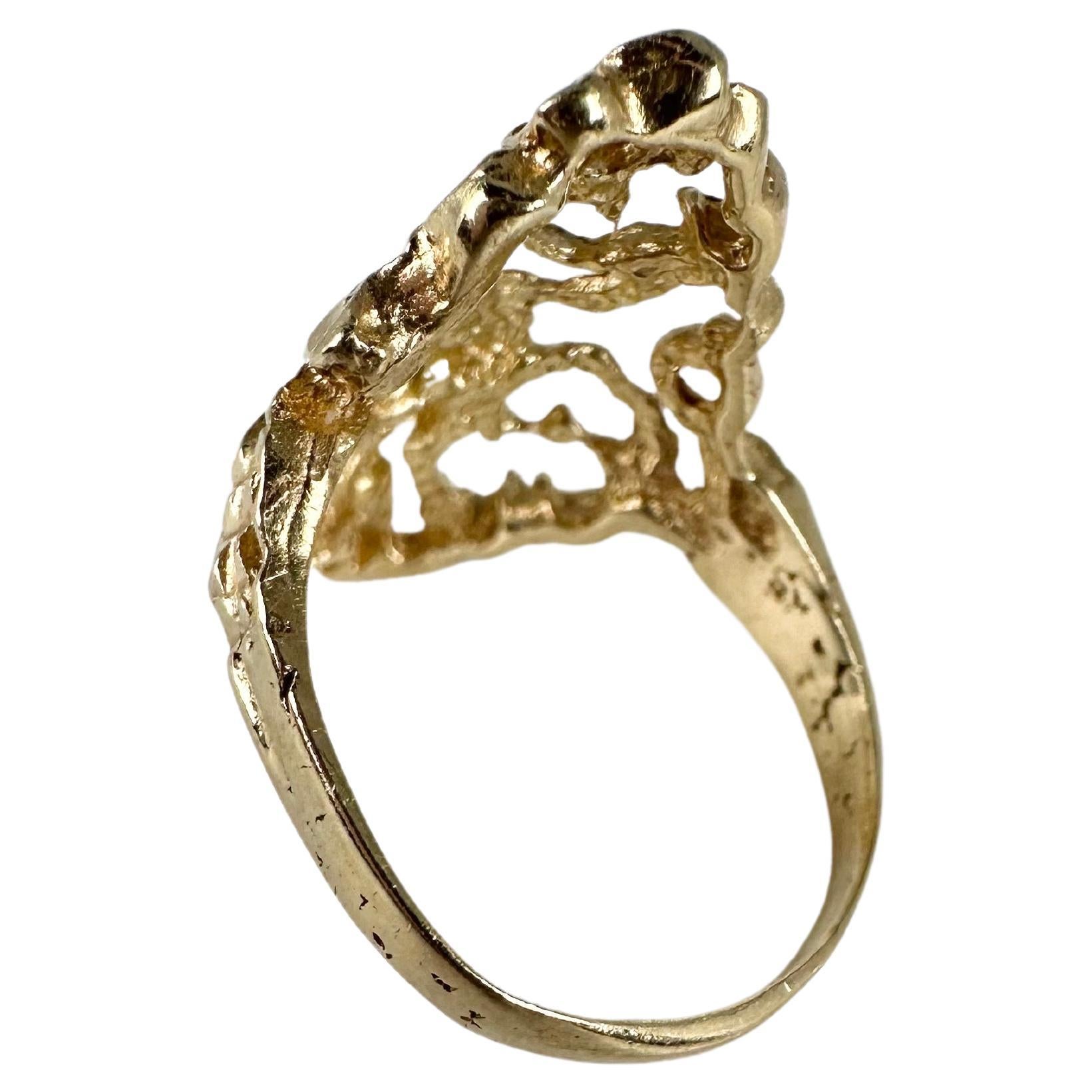 Vintage Filigree Dome Ring 14Karat Yellow Gold For Sale at 1stDibs ...