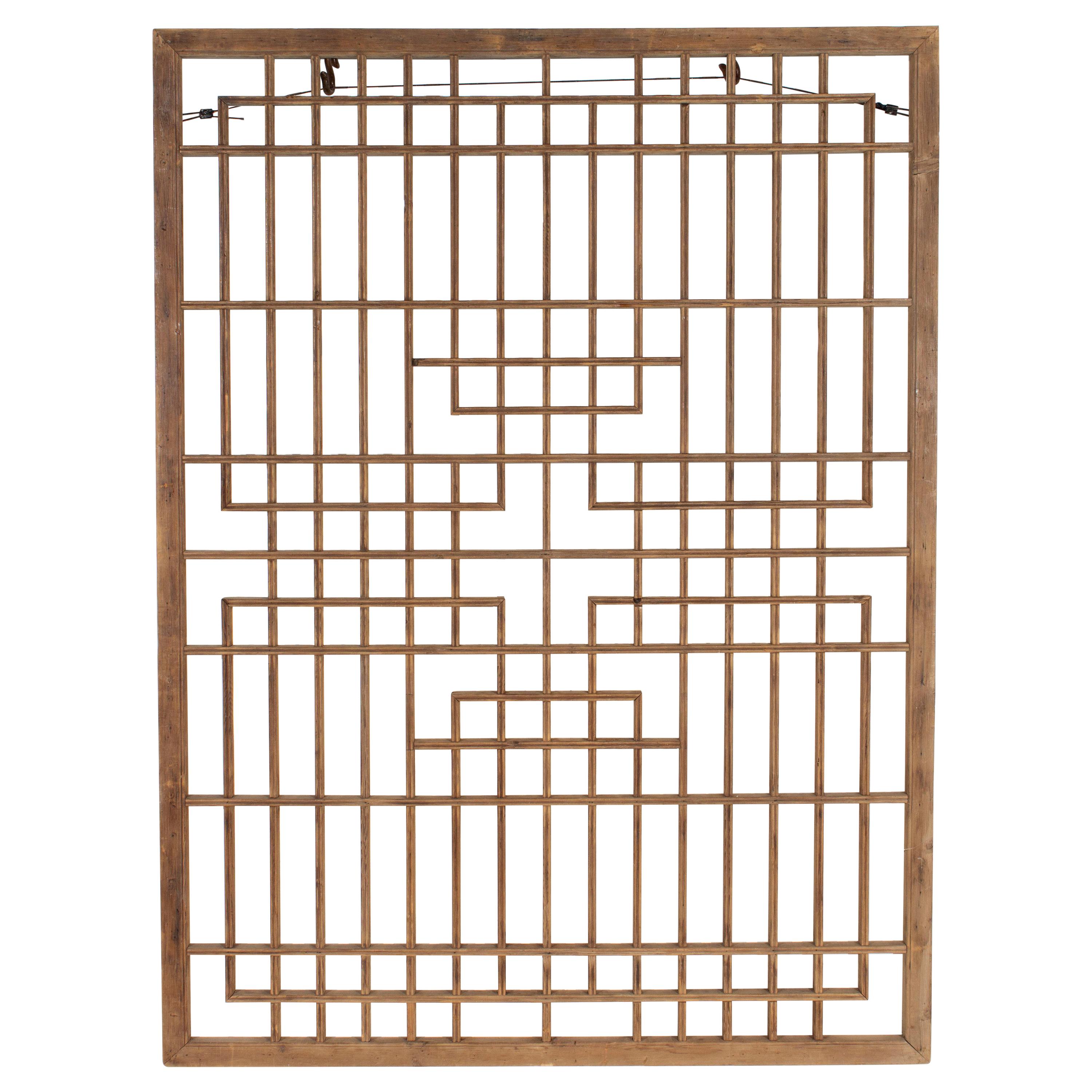 Vintage Filigree Elm Window Panel For Sale at 1stDibs