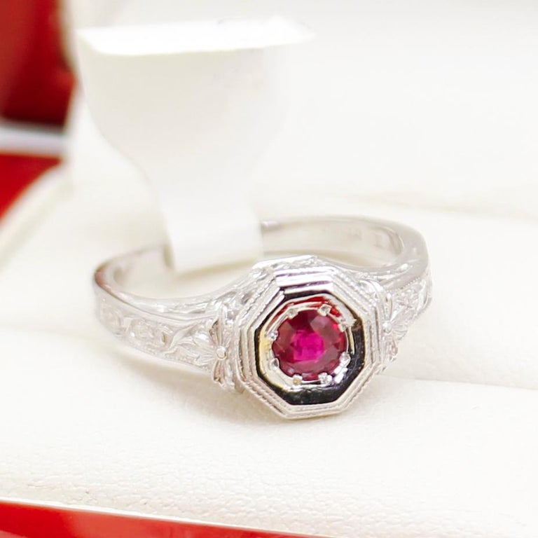 Vintage Filigree Ruby Ring For Sale at 1stDibs