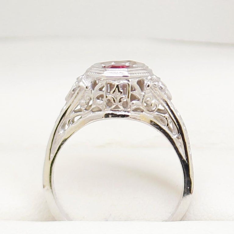 Vintage Filigree Ruby Ring For Sale at 1stDibs