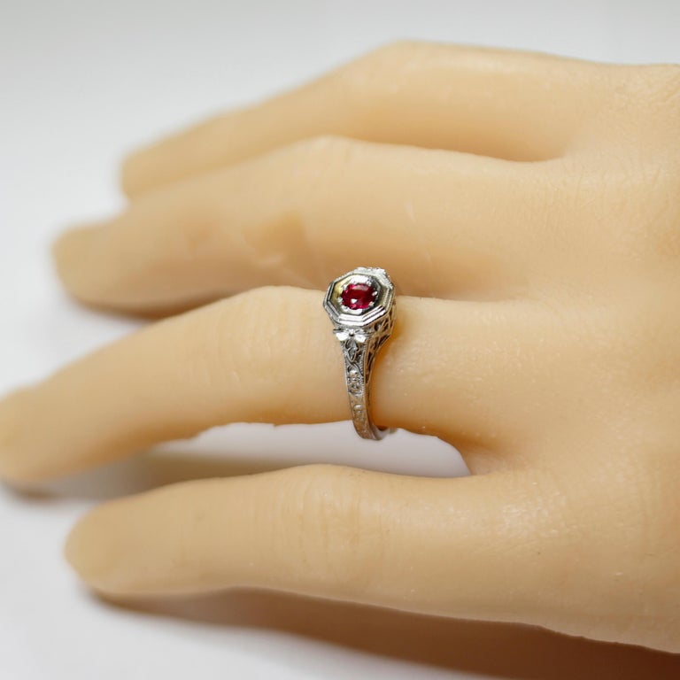 Vintage Filigree Ruby Ring For Sale at 1stDibs