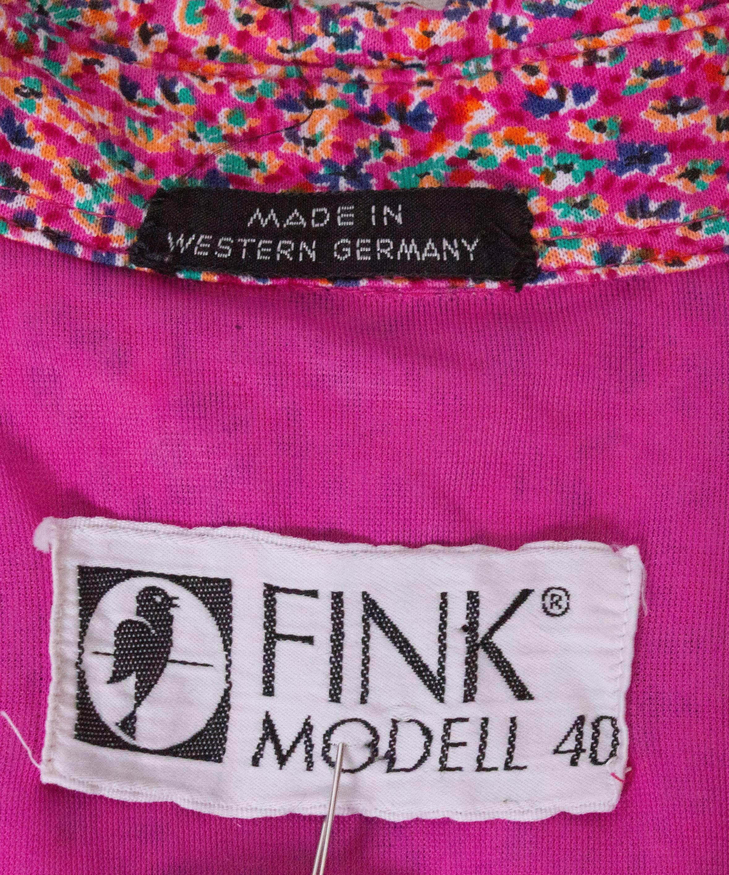 Vintage Fink Cotton Jersey Day Dress For Sale at 1stDibs