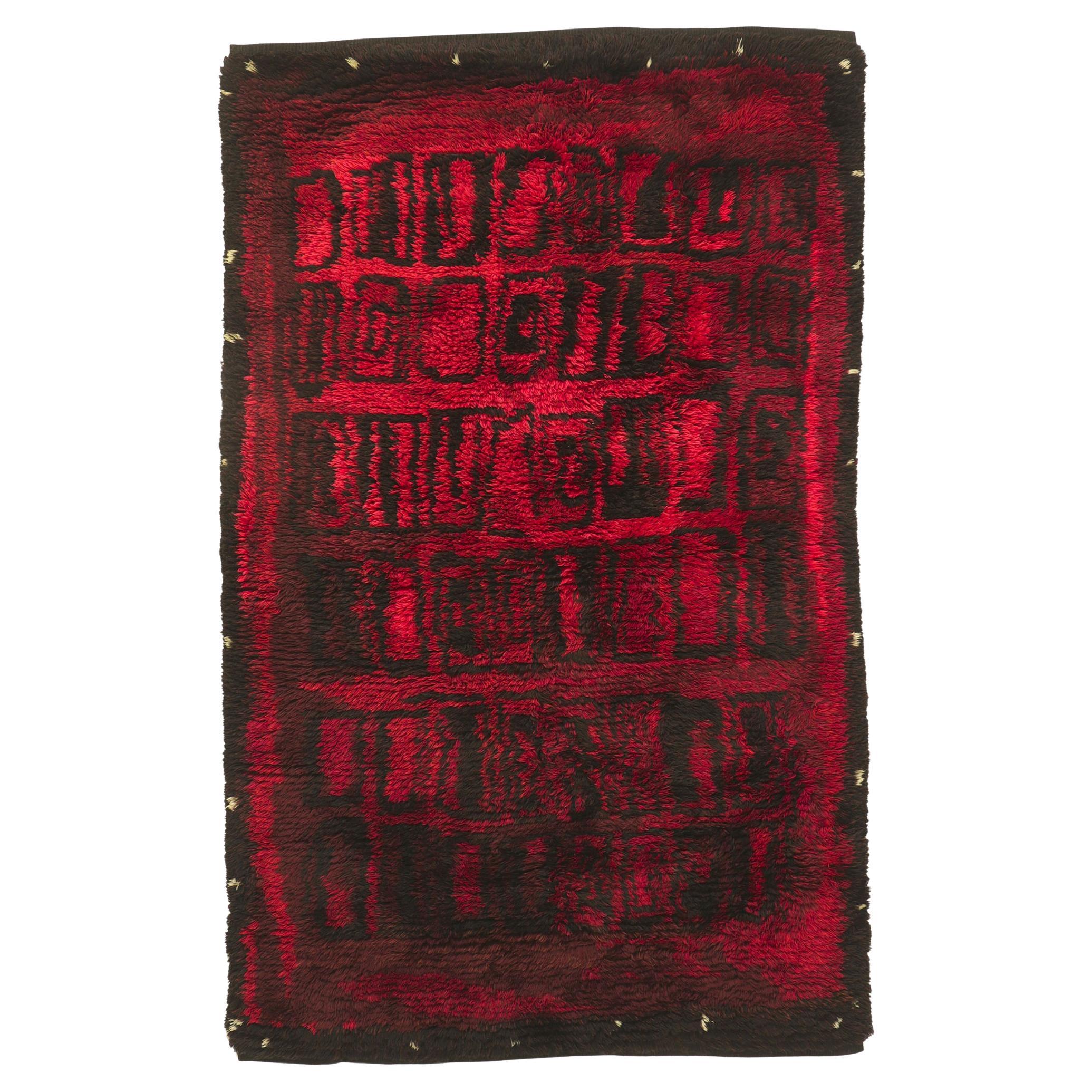 Vintage Finnish Rya Ryijy Rug with Union Jack Motifs and Cool Britannia ...