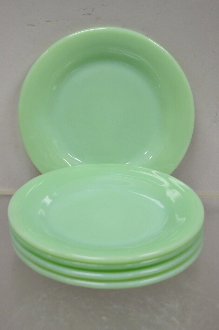 Vintage Fire King Jadeite Green Oven Ware Appetizer Salad Plate 5 Pc ...