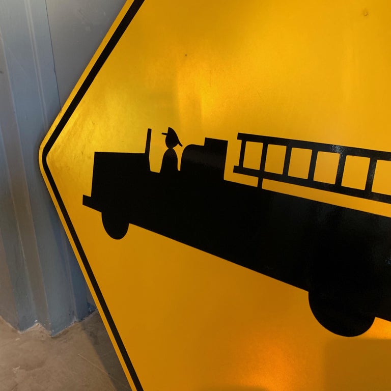 Vintage Fire Truck Street Sign at 1stDibs