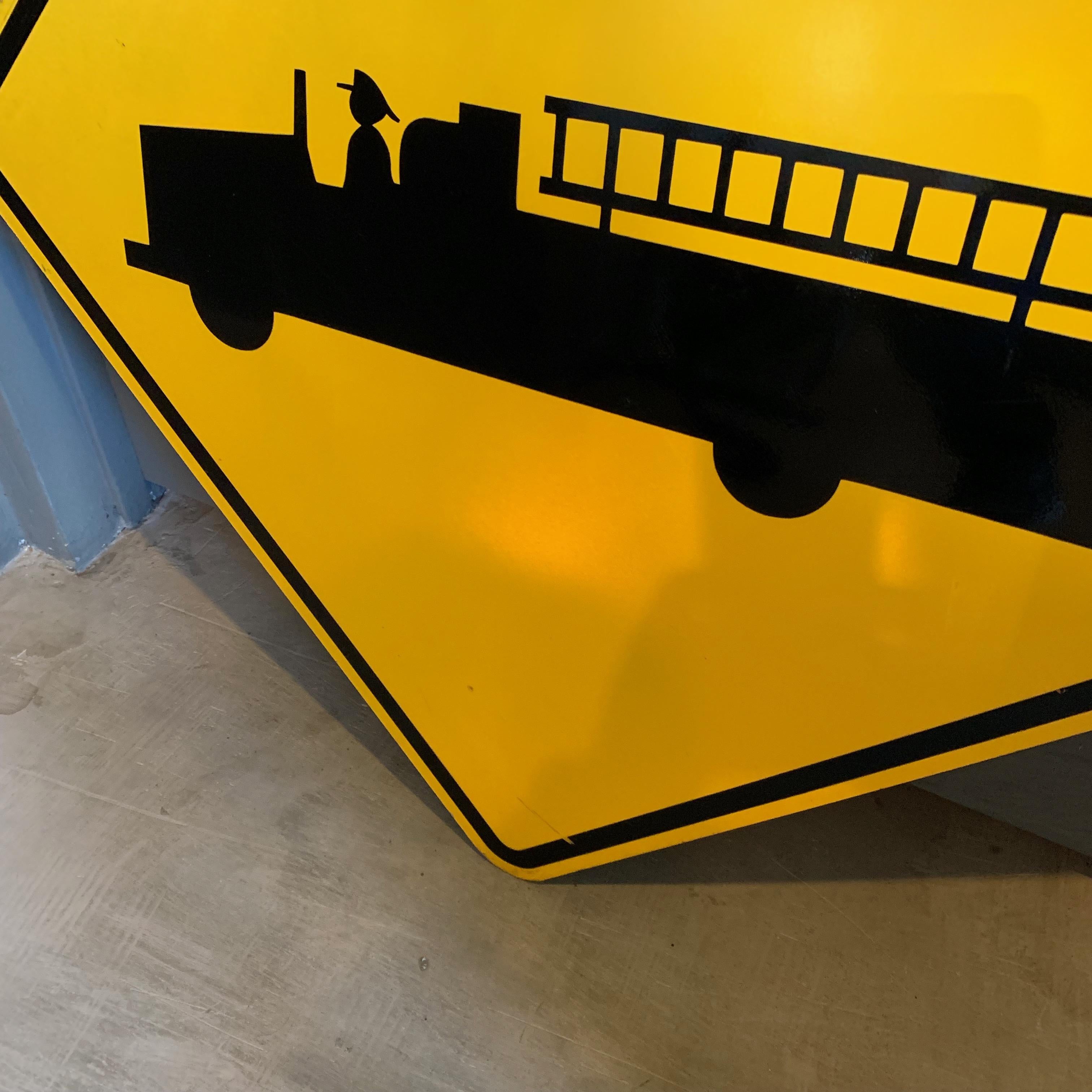 Vintage Fire Truck Street Sign at 1stDibs | fire truck sign, lorry road ...