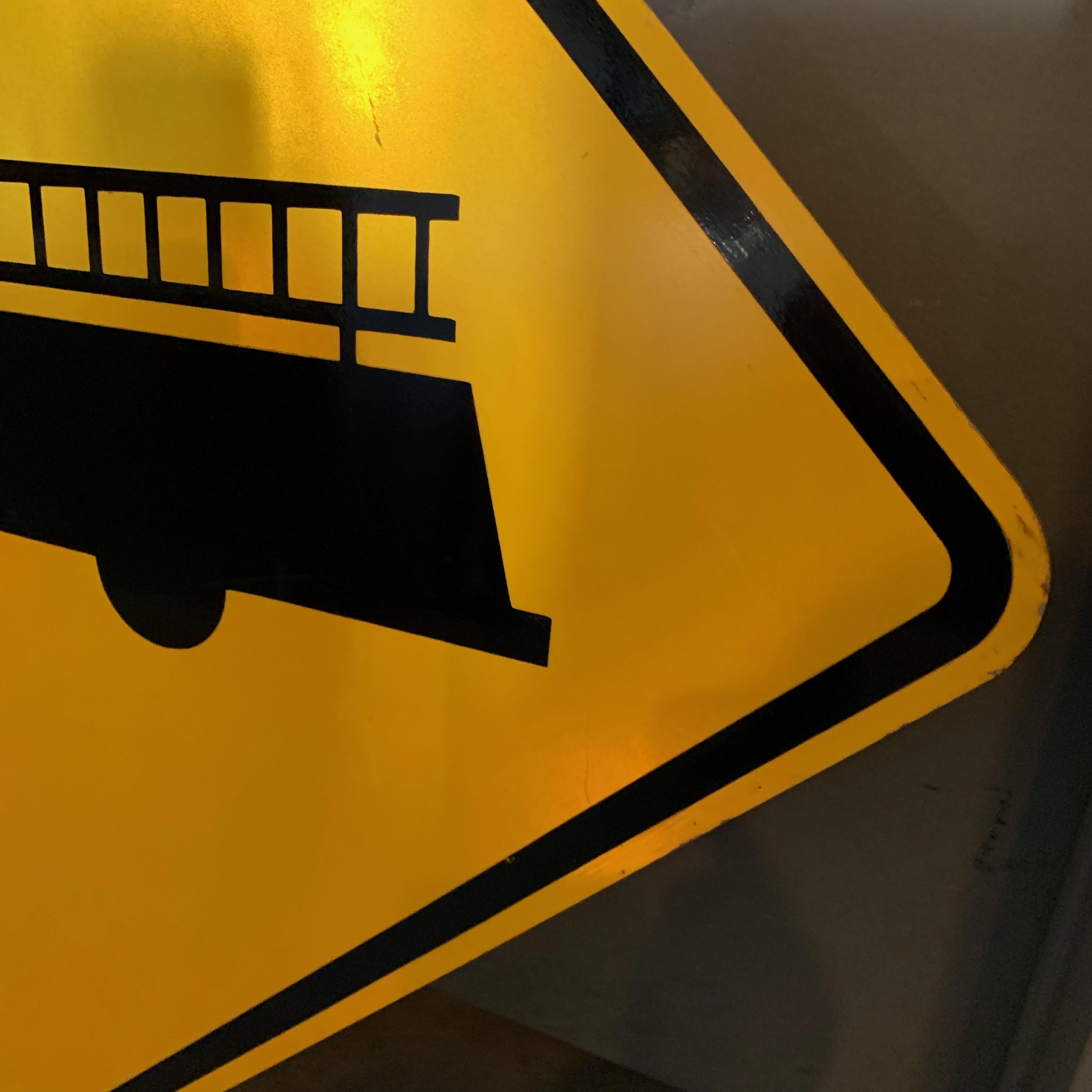 Vintage Fire Truck Street Sign at 1stDibs | fire truck sign, lorry road ...