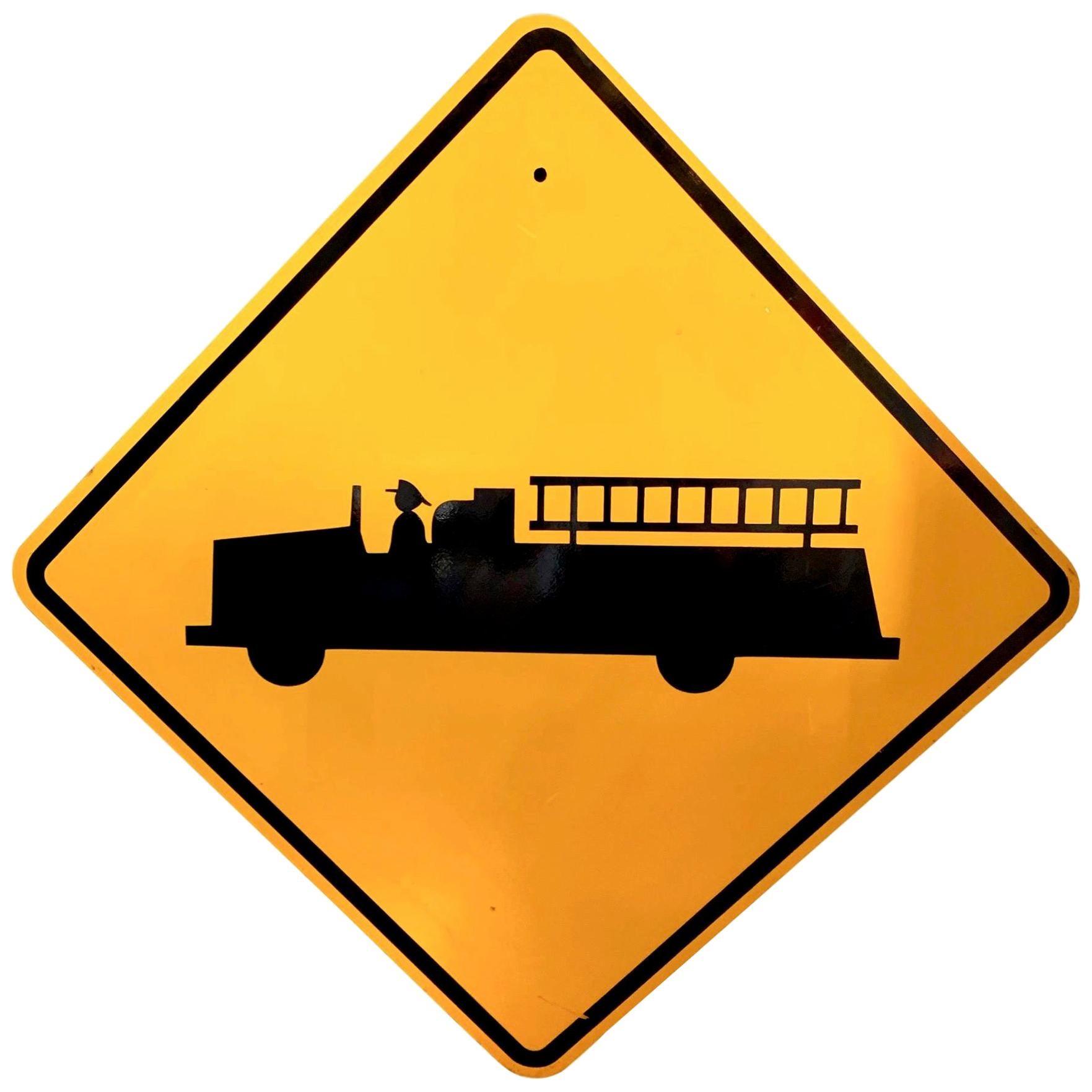 Vintage Fire Truck Street Sign at 1stDibs | fire truck sign, lorry road ...