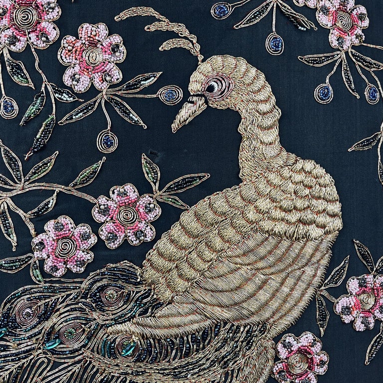 Vintage Fireplace Screen Italy 1930-1940s Metal and Bead Embroidery For ...