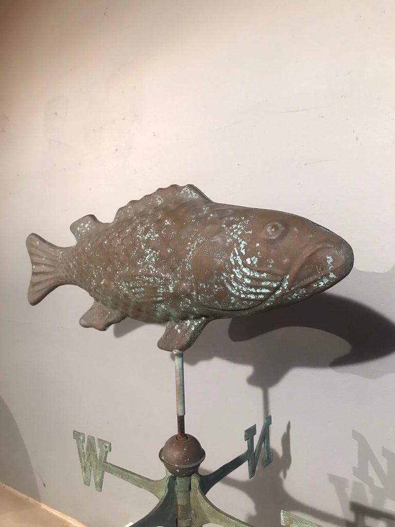 Vintage Fish Weathervane in Copper and Steel at 1stDibs