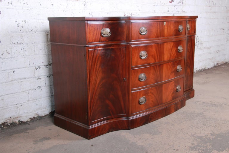 Vintage Flame Mahogany Bow Front Sideboard Buffet at 1stDibs | bow ...