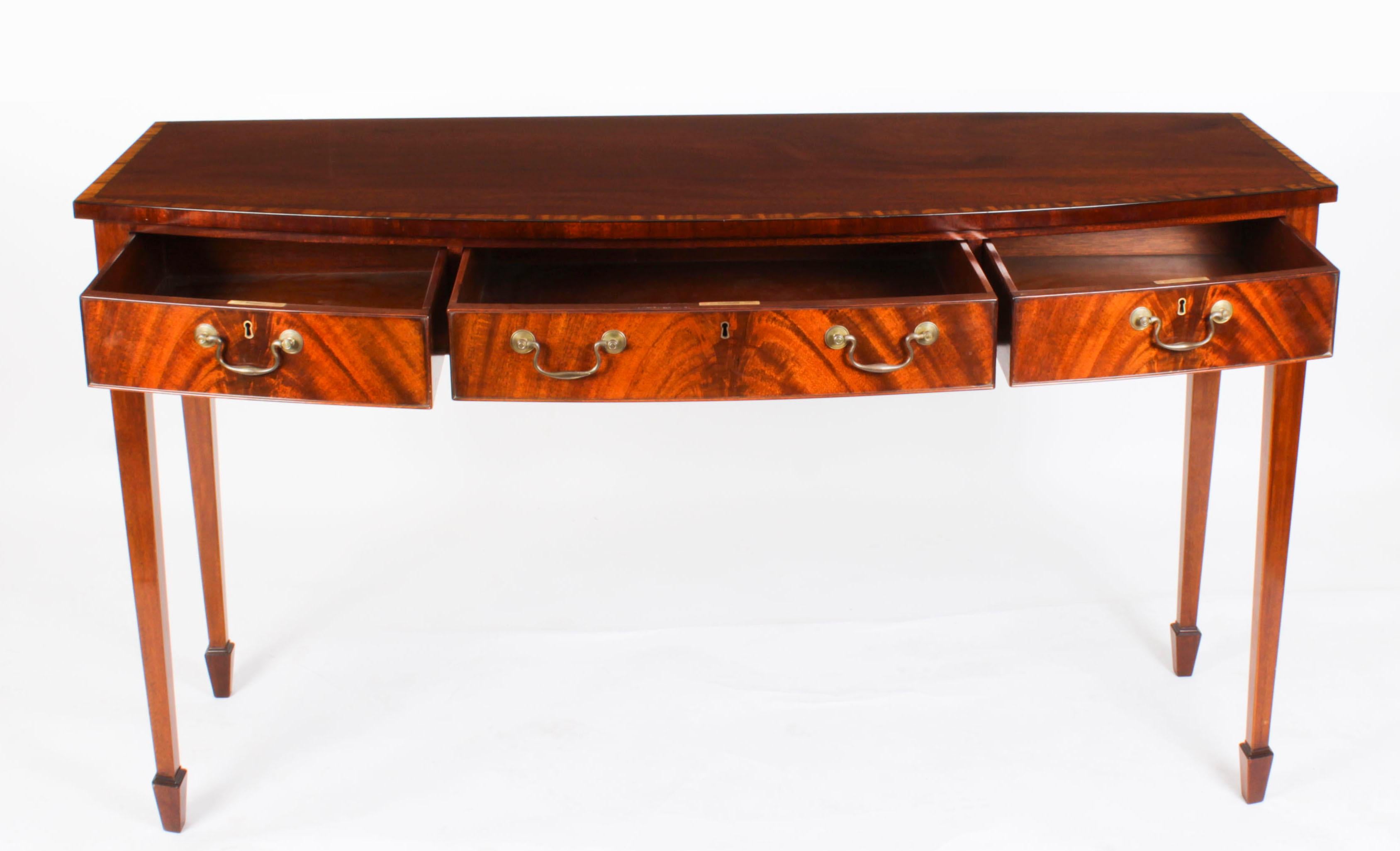 Vintage Flame Mahogany Console Serving Table William Tillman 20th C at 1stDibs