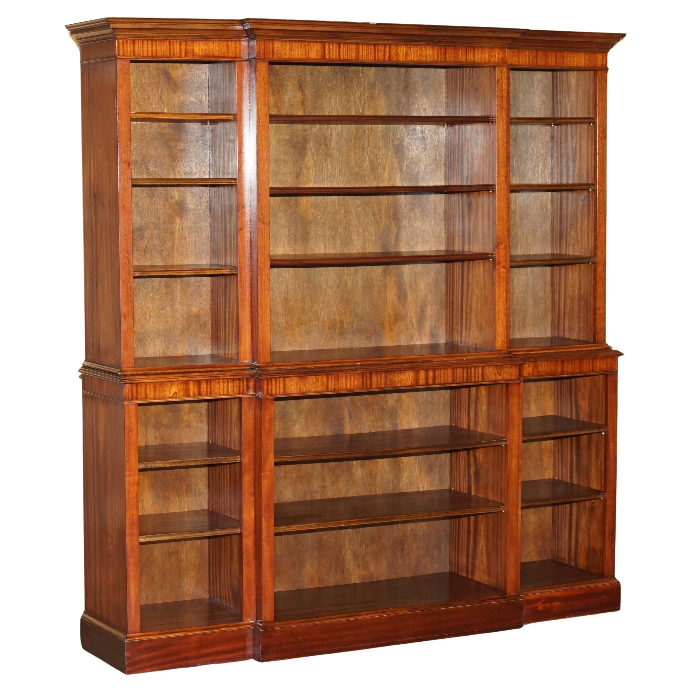 VINTAGE OAK OPEN BOOKCASE ADJUSTABLE SHELVES BROWN LEATHER TOP PART OF ...