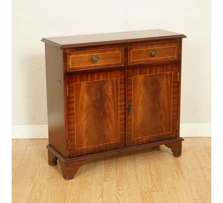 Vintage Flamed Hardwood Dwarf Open Library Bookcase Cabinet For Sale at 1stDibs