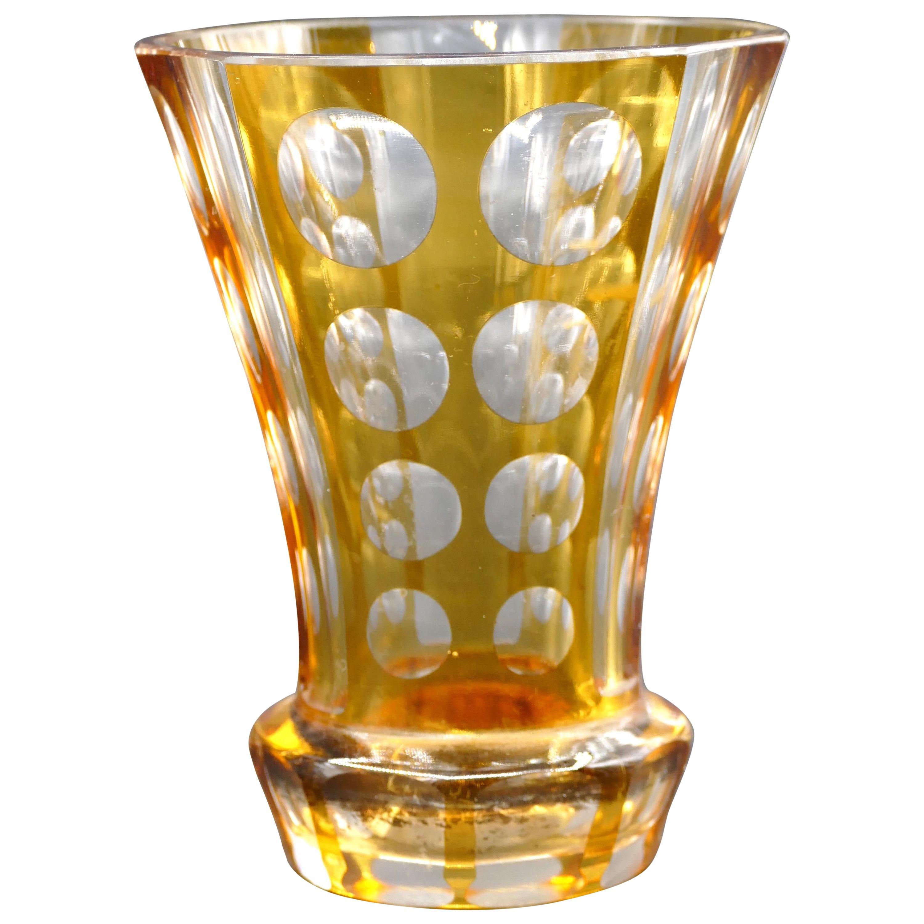Vintage Bohemian Glass Vase, Half of 1900 at 1stDibs