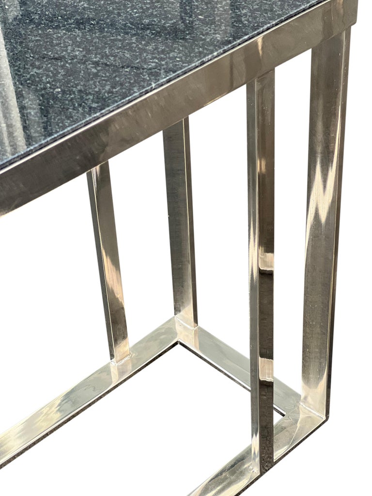 Vintage Flat Bar Chrome and Marble Top Cantilever Side Tables For Sale ...