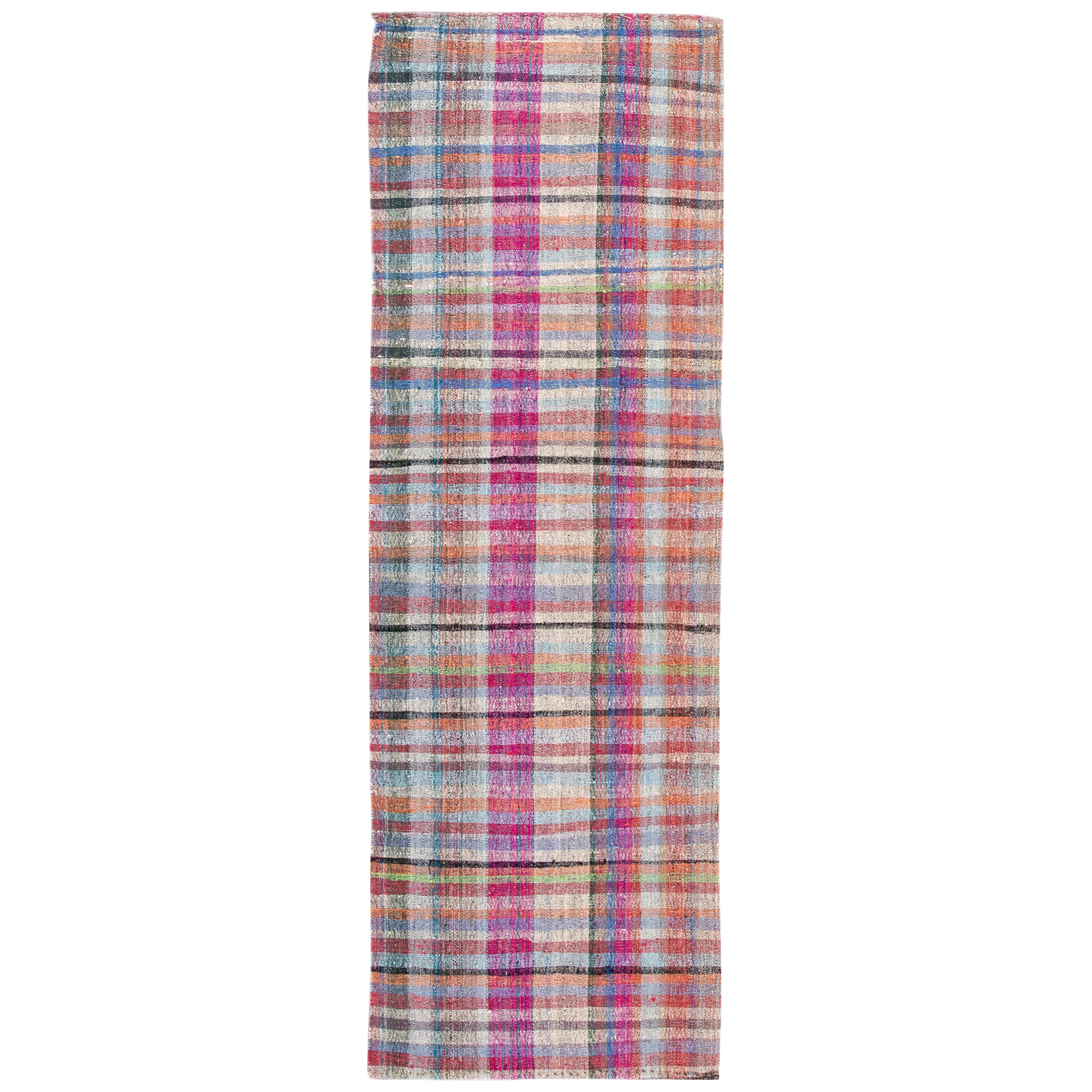 Vintage Flat-Weave Wool Runner For Sale at 1stDibs