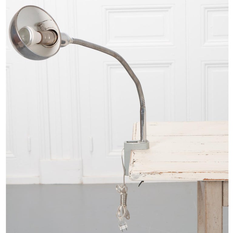 Vintage Flexible Metal Desk Lamp For Sale at 1stDibs