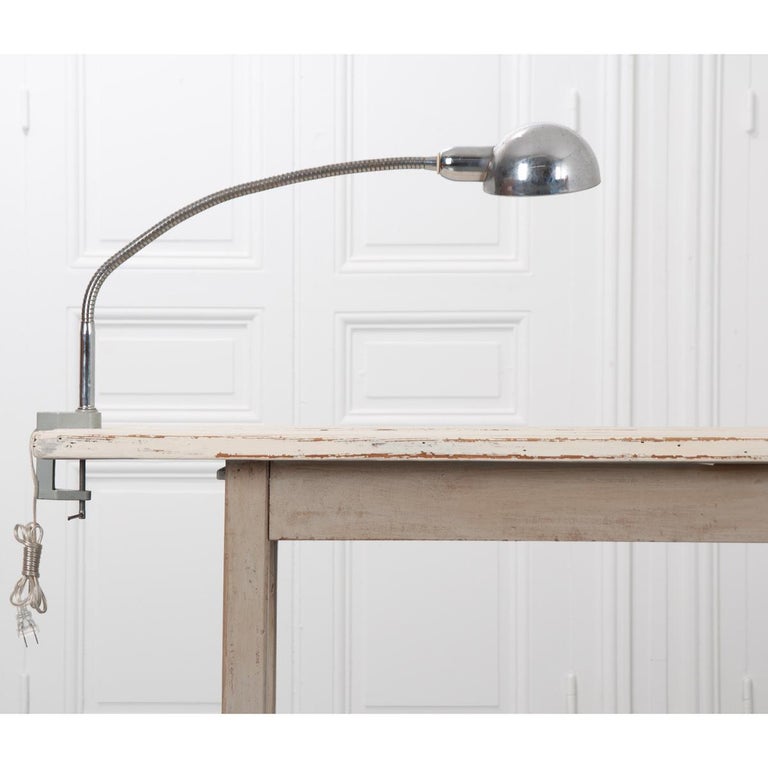 Vintage Flexible Metal Desk Lamp For Sale at 1stDibs