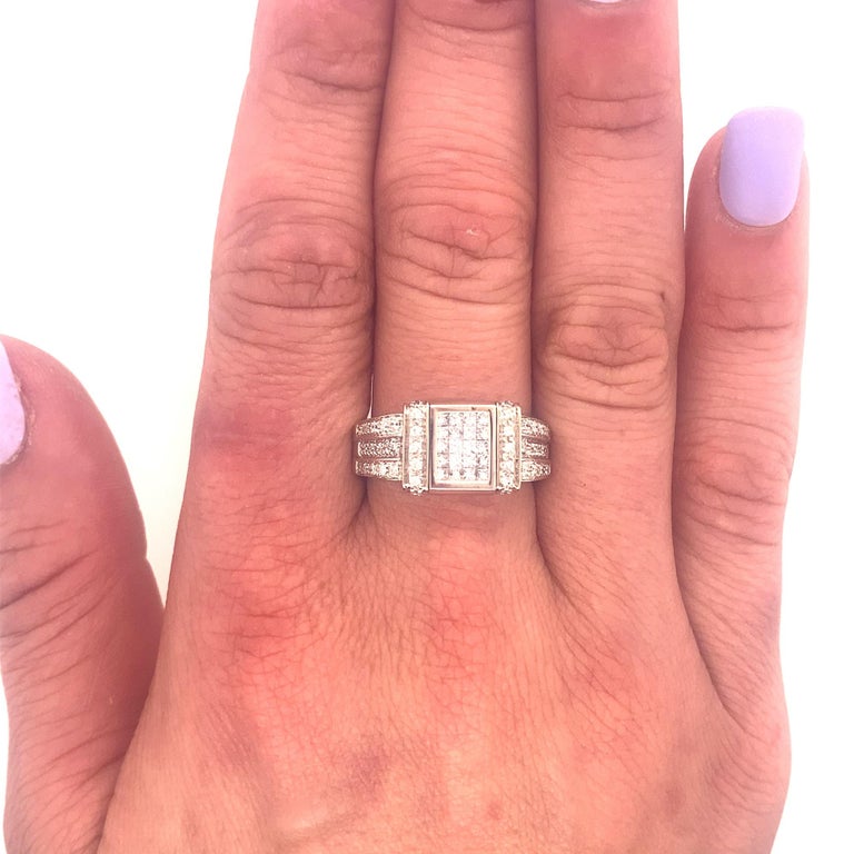 Vintage Flip Ring with Diamonds and Rubies 14K White Gold For Sale at ...