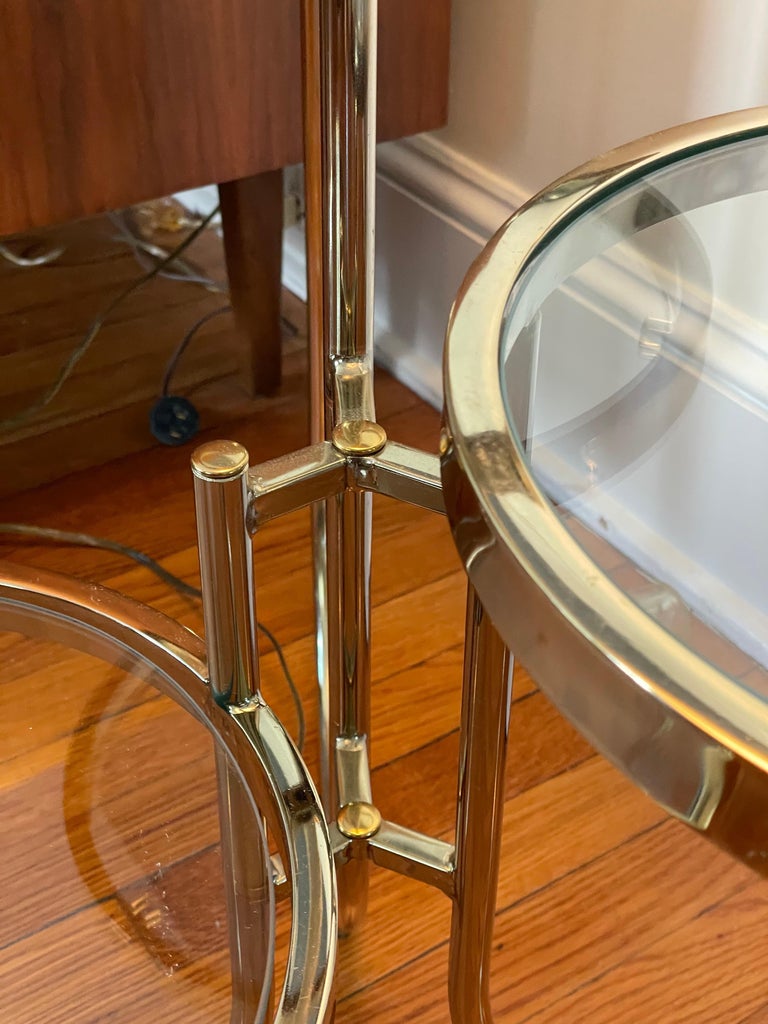 Vintage Floor Lamp with Three Circular Built-In Stand Tables For Sale ...