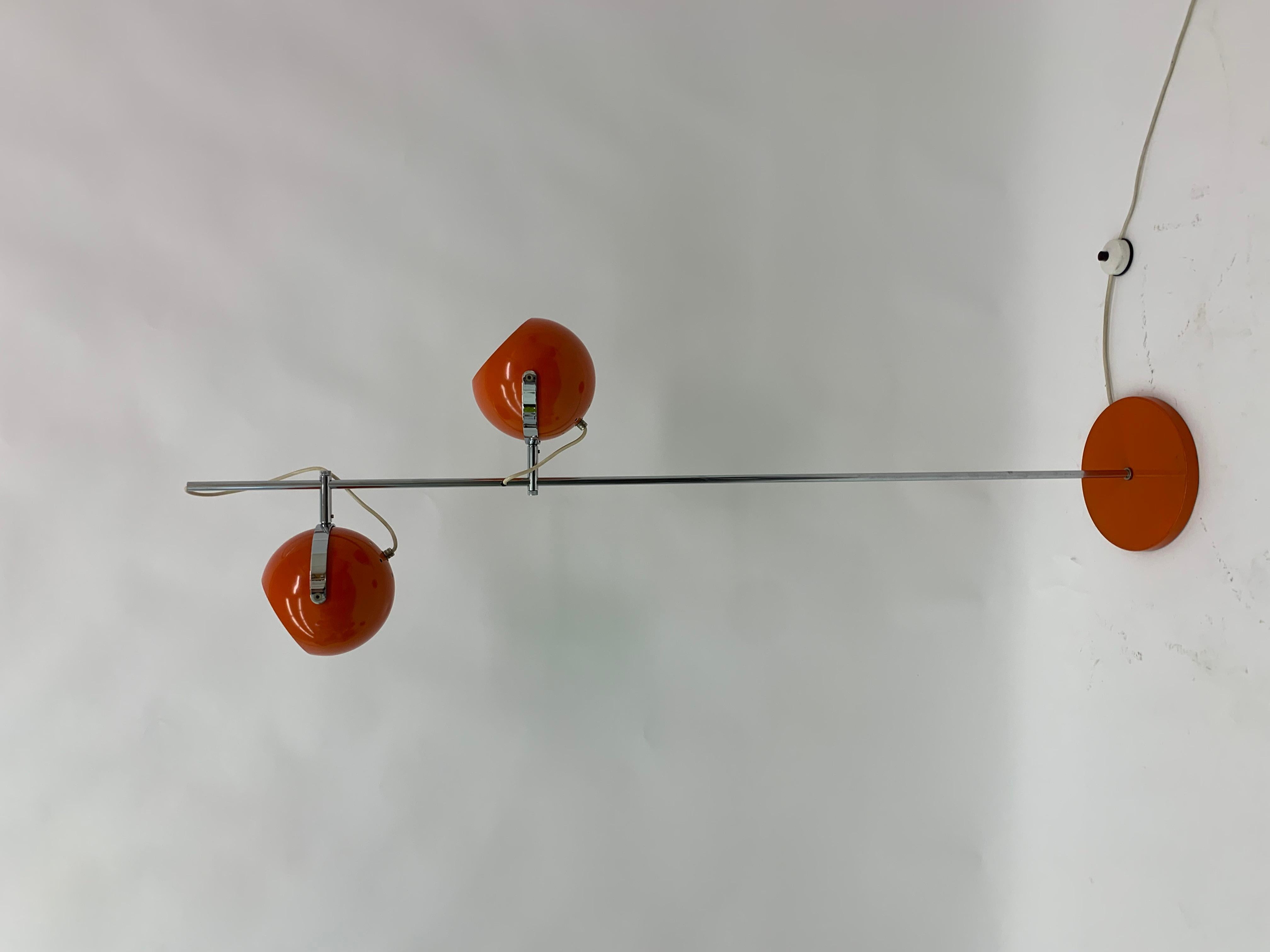 Vintage Floorlamp with Orange Globes, 1970s For Sale at 1stDibs