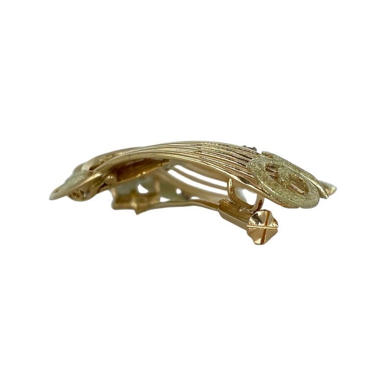 Vintage Floral 0.50 Carat Ruby Dust Design on Leafs Brooch Pin 18k Gold ...