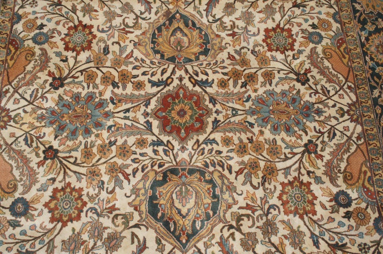 Vintage Floral All-Over Traditional Oriental Indo Agra Area Rug Carpet ...
