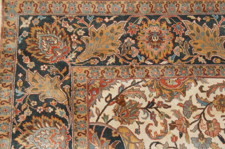 Vintage Floral All-Over Traditional Oriental Indo Agra Area Rug Carpet ...