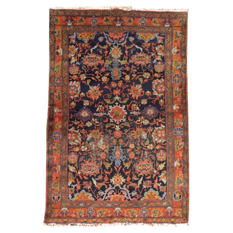 Vintage Floral Area Rug Handmade Oriental Wool Living Room Rug For Sale ...