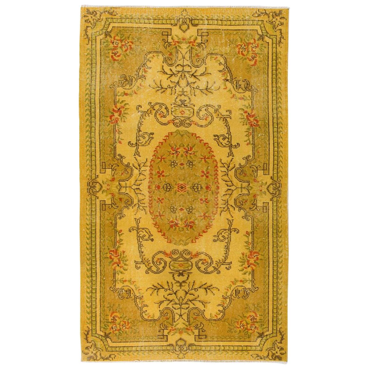 Vintage Rug with French Aubusson Design, 4x7 Ft For Sale at 1stDibs