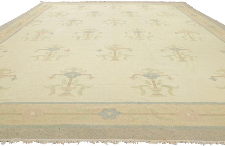 Vintage Floral Dhurrie Kilim Rug For Sale at 1stDibs