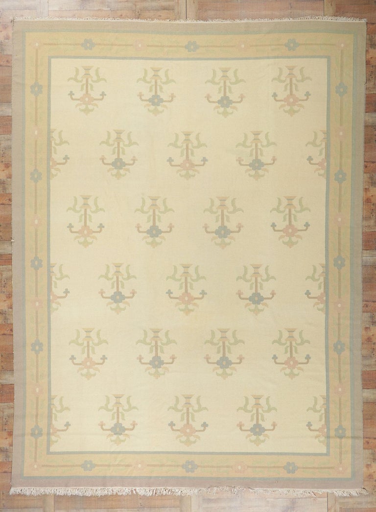 Vintage Floral Dhurrie Kilim Rug For Sale at 1stDibs