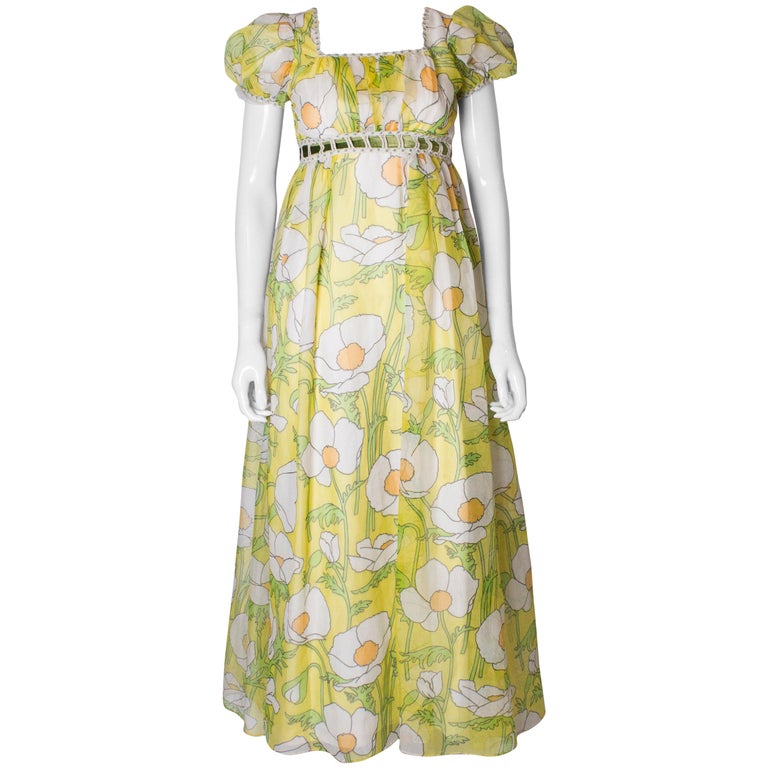 Vintage Floral Spring Gown at 1stDibs