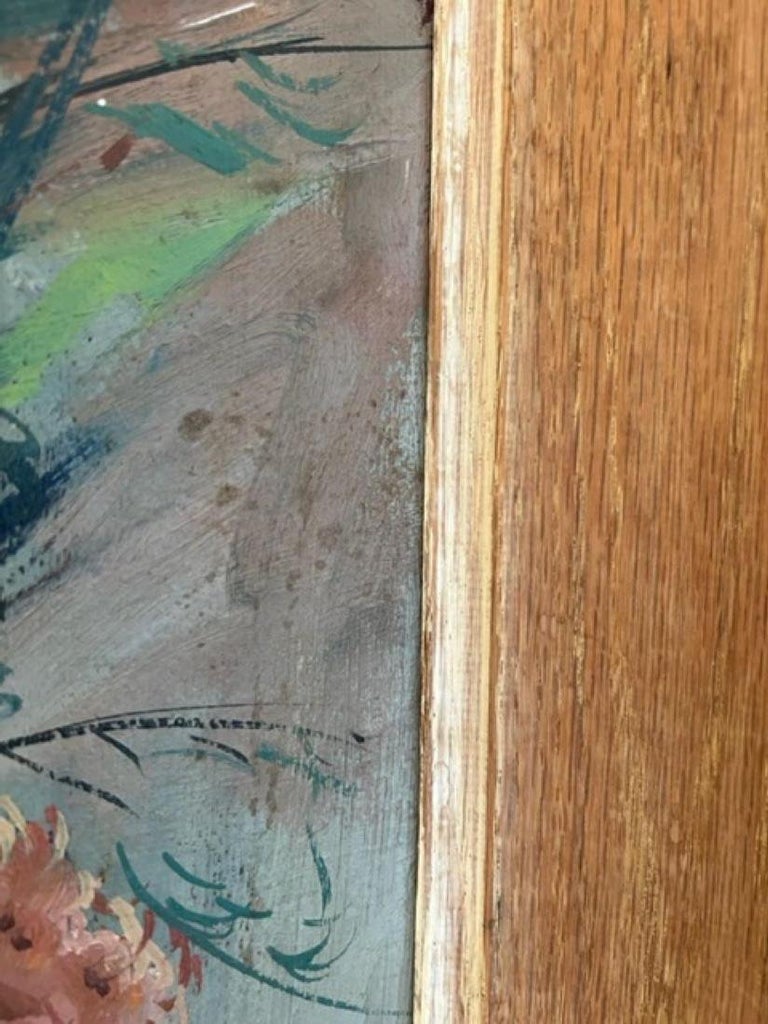 Vintage Floral Still Life Oil Painting by Ted Christensen For Sale at ...