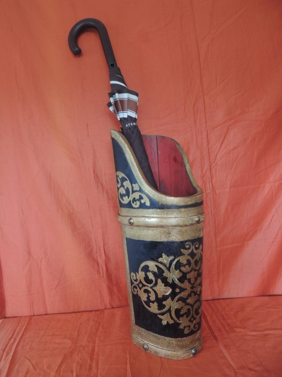 Vintage Florentine Wood Umbrella Stand For Sale at 1stDibs | parcel ...
