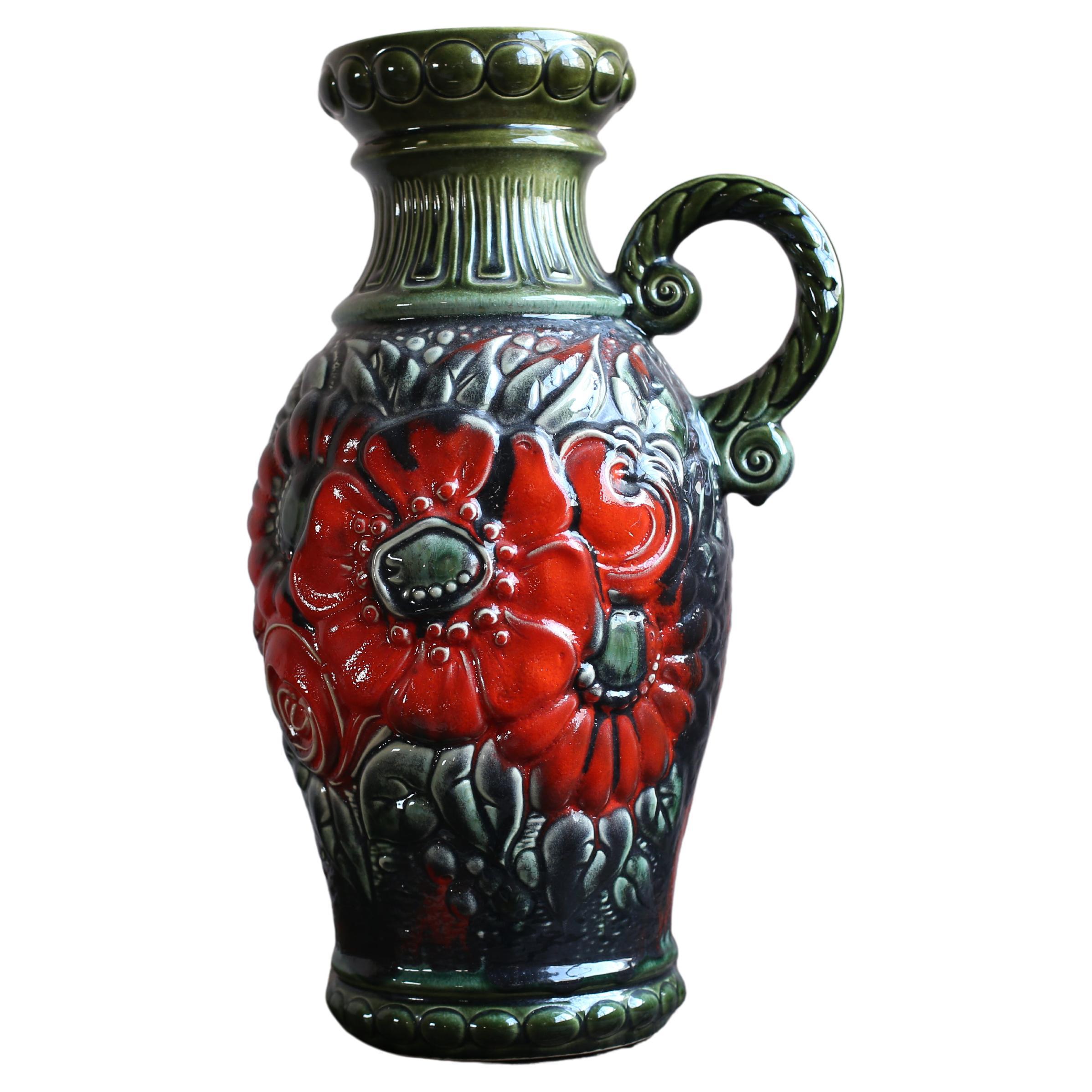 Vintage Flower Fat Lava Base from W.Germany For Sale at 1stDibs